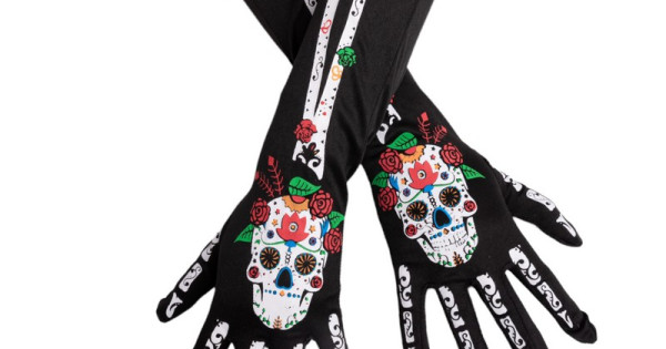 Day of the Dead Long Gloves OS | KBW GLOBAL CORP.