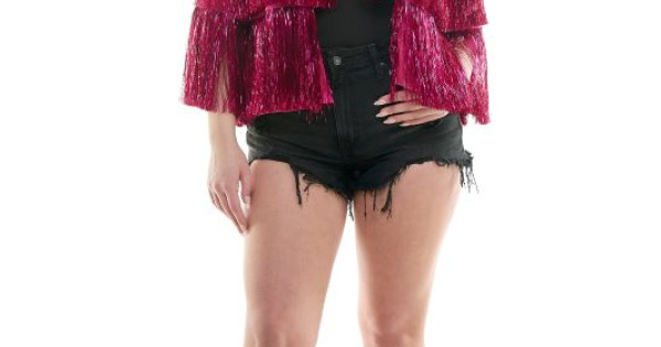 Pink Fringe Tinsel Top Plus | KBW GLOBAL CORP.