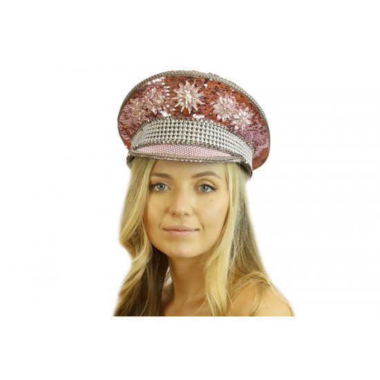 Pink Sequin Captain Hat | KBW GLOBAL CORP.
