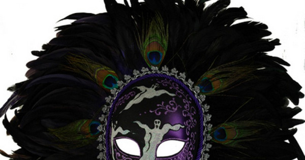 Halloween Masks Feathers ontop
