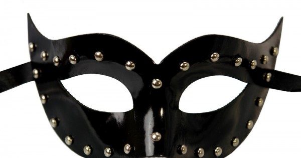 Leather Round Studs Mask BK