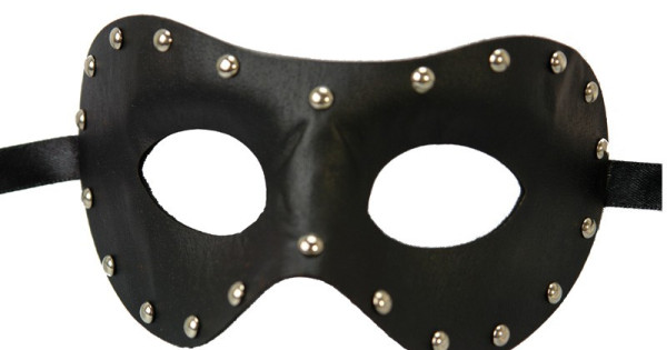 Leather Round Studs Mask BK
