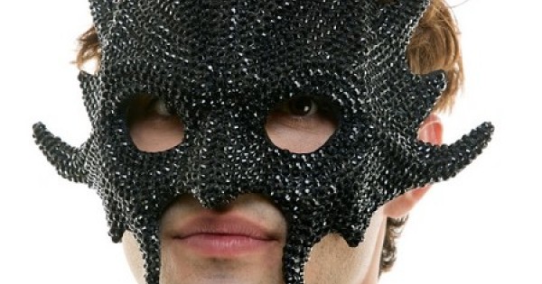 Black Rhinestone Demon Mask