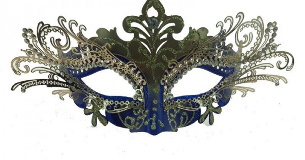 Metal Venetian Mask Blue/G